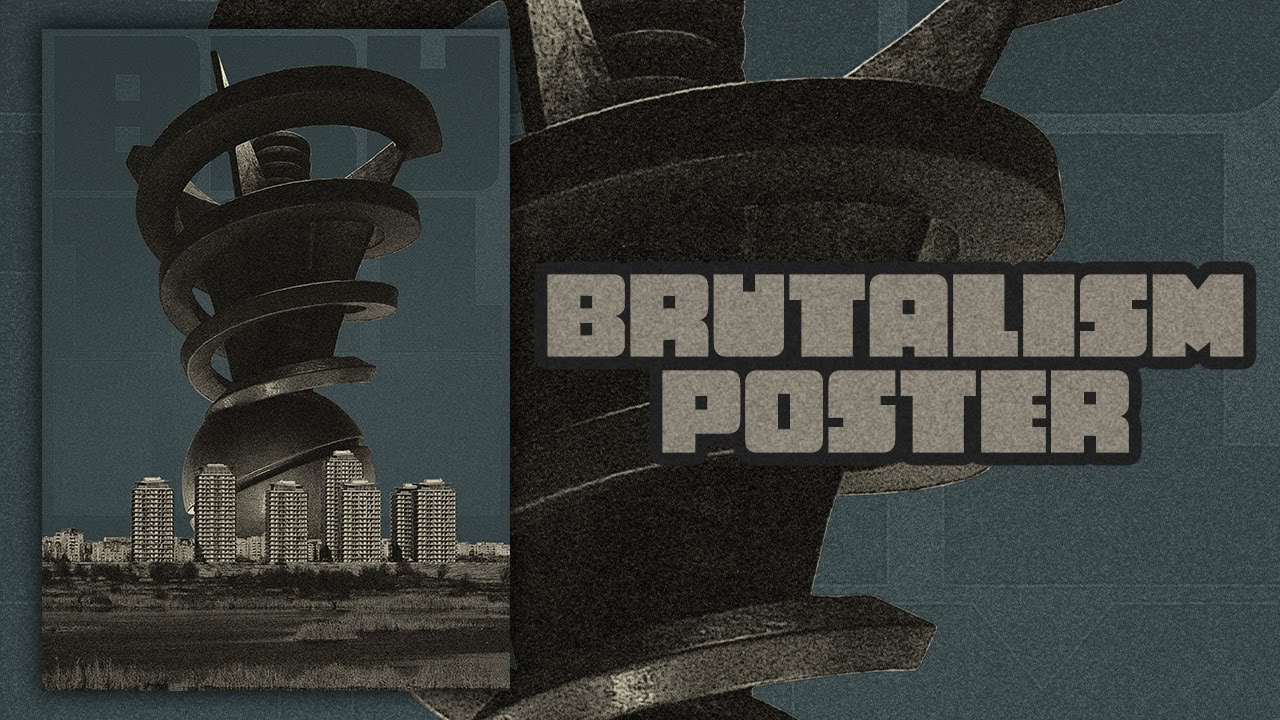 Designing a BRUTALISM POSTER in Photoshop [Creatober Day 11] - YouTube
