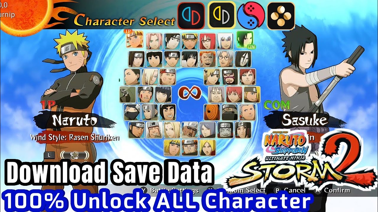 Naruto Shippuden: Ultimate Storm 2 Save Data 100% Unlock All Character ...