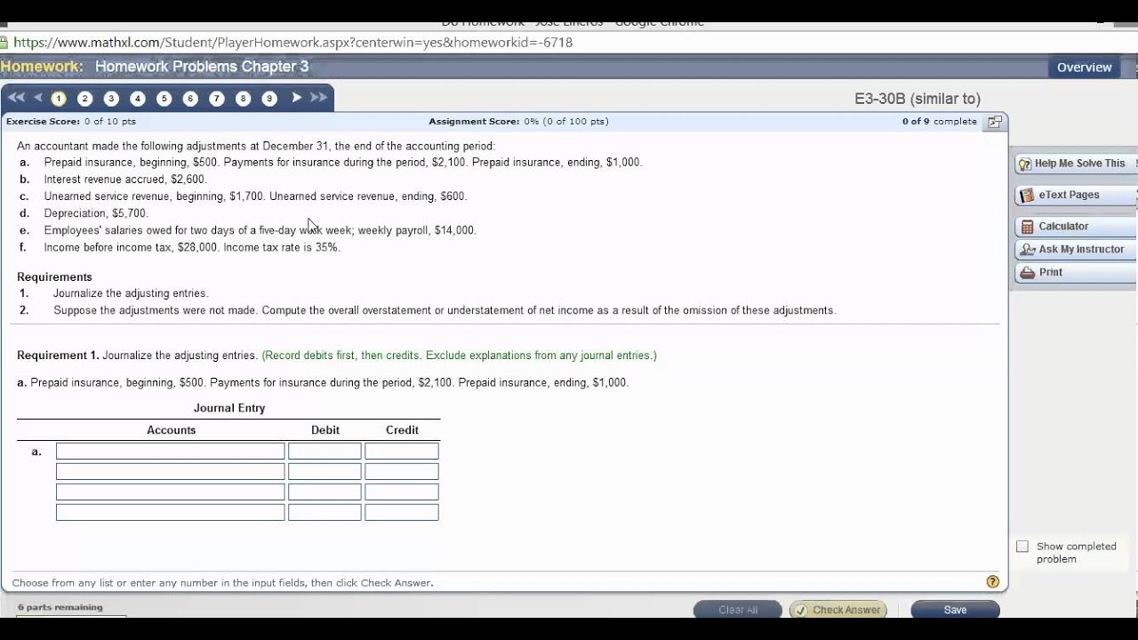 ch 3 adjusting entry insurance expense - YouTube
