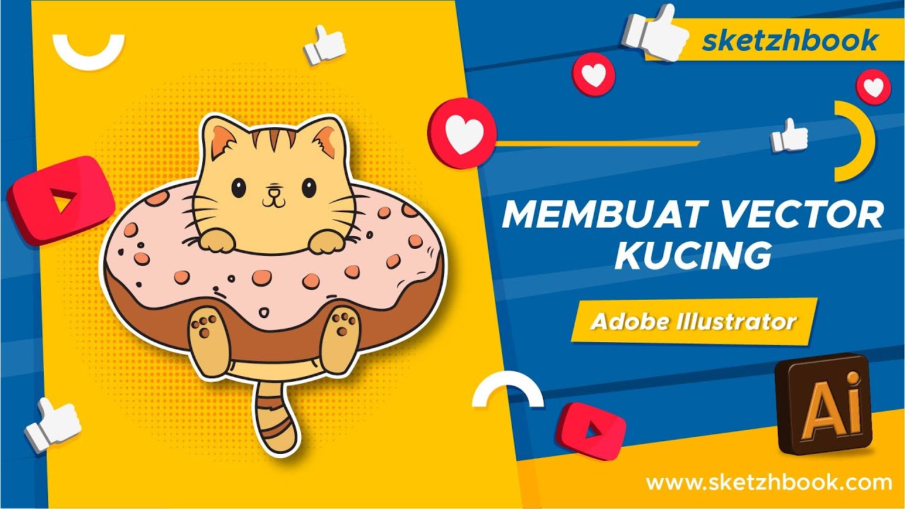 Membuat Vector Kucing - Adobe Illustrator Tutorial - YouTube
