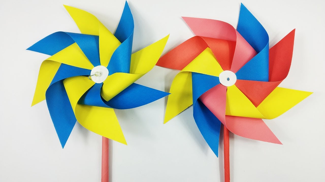 Easy beautiful pinwheel -- How to make a pinwheel with paper | Diy ...