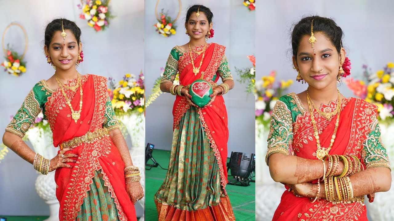 Bhavyasri Half Saree Ceremony Teaser - YouTube