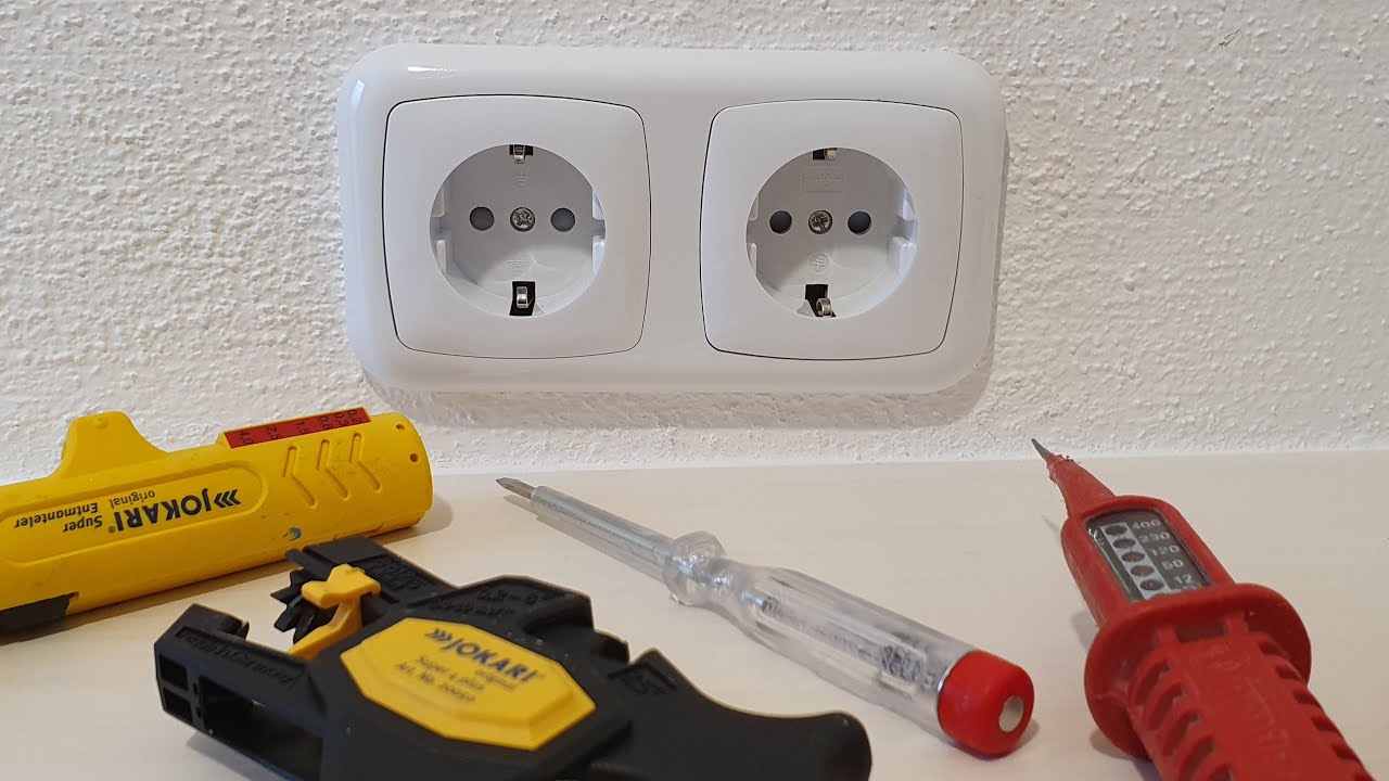 Steckdosen Installation Doppelsteckdose - YouTube