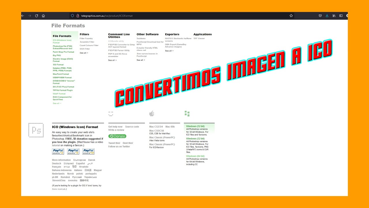 Como Convertir cualquier imagen a formato ICO con Photoshop - YouTube
