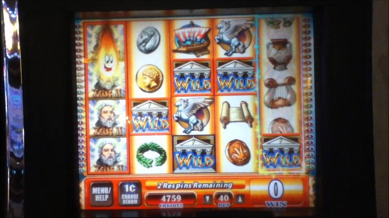 ZEUS II Penny Video Slot Machine with SUPER RESPINS Las Vegas Strip ...