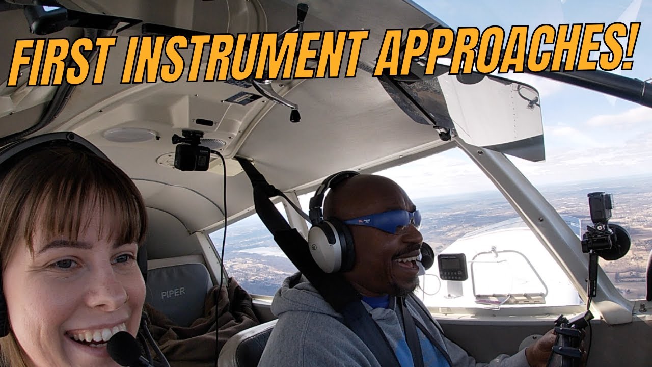 First Instrument Approaches in Gusty Wind! - YouTube