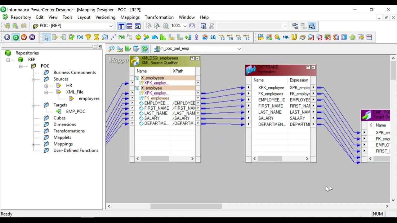 How to Load a simple XML source file via Informatica - YouTube