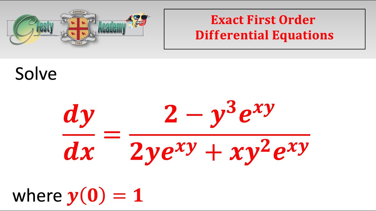 Solving 'Exact' First Order Differential Equations When One Integral is ...