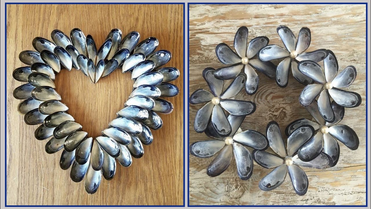 Beautiful Seashell Art and Craft Ideas/home decoration with sea shell ...
