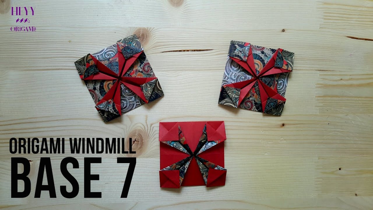 Origami Windmill Base Variations Tutorial 7 - YouTube