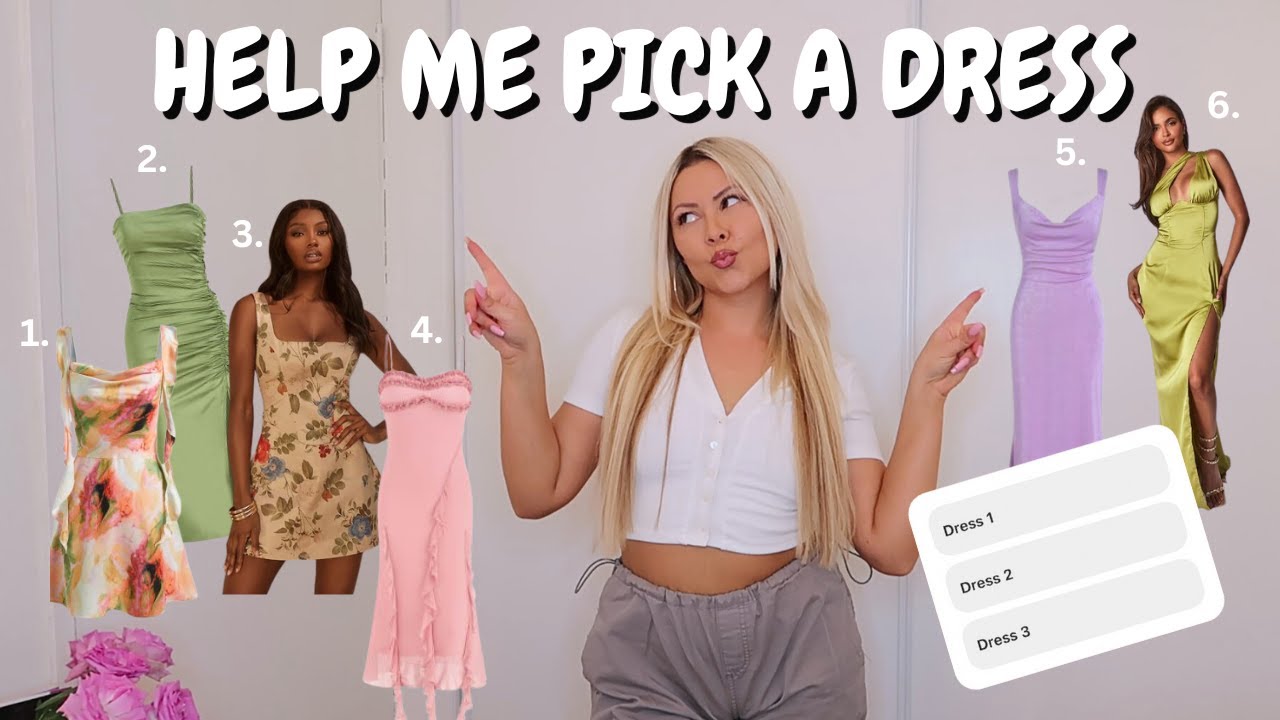 HELP ME PICK A DRESS FOR A WEDDING | SHOP CIDER - YouTube