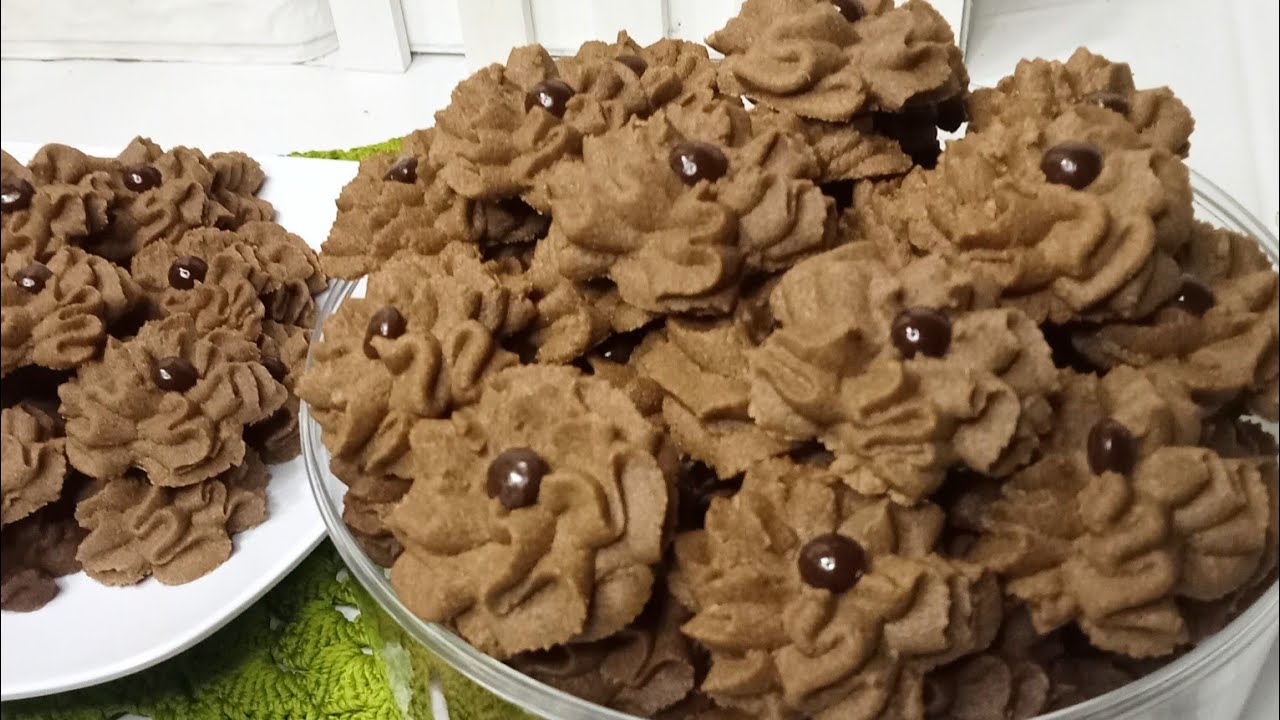 resep kue semprit coklat renyah dan enak sekali|kue lebaran - YouTube