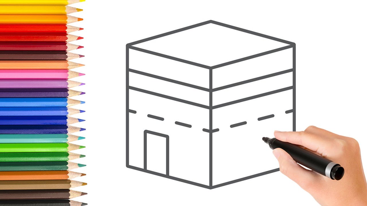 How to Draw Kaaba Drawing Easy | Drawing the Kaaba step by step - YouTube