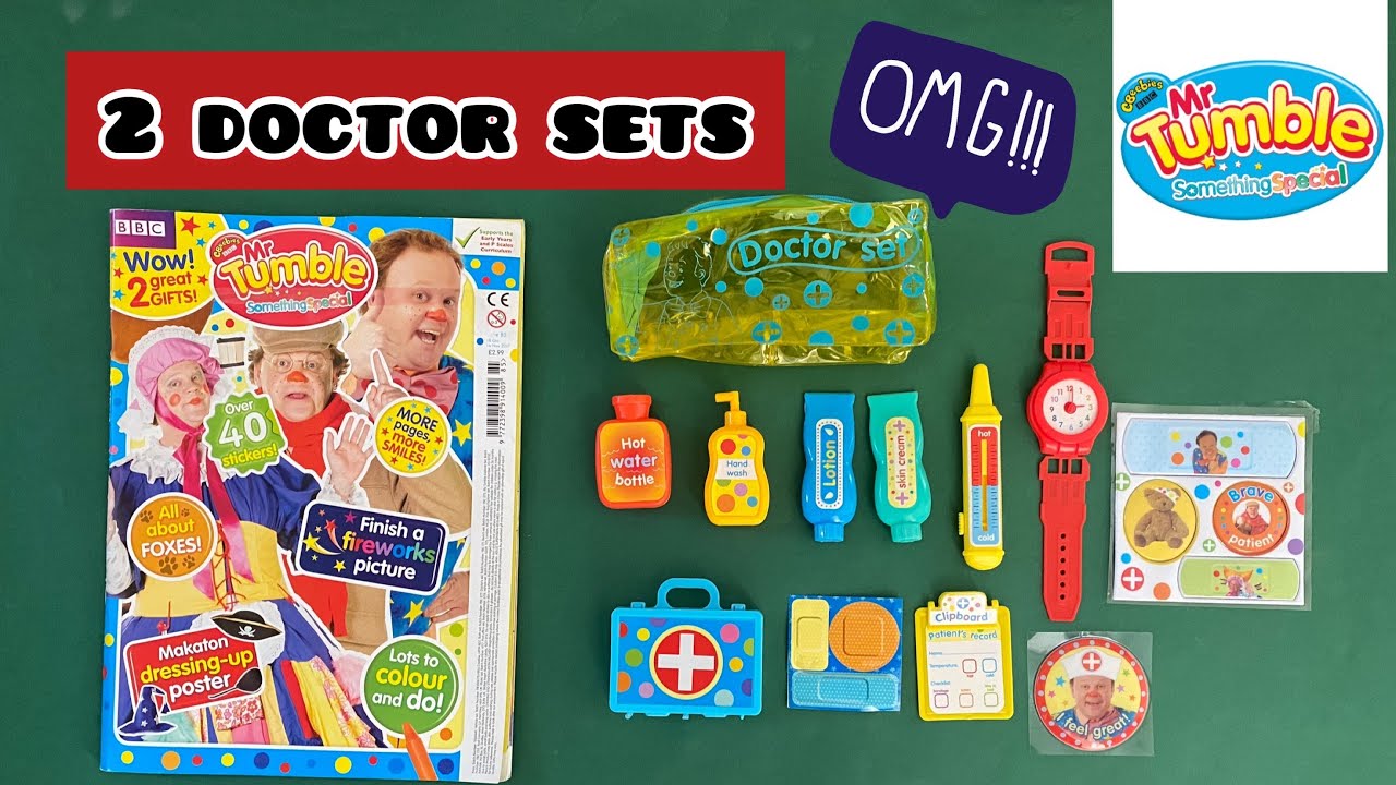 Mr TUMBLE magazine with 2 doctor play sets 🧑‍⚕️🌡 - YouTube