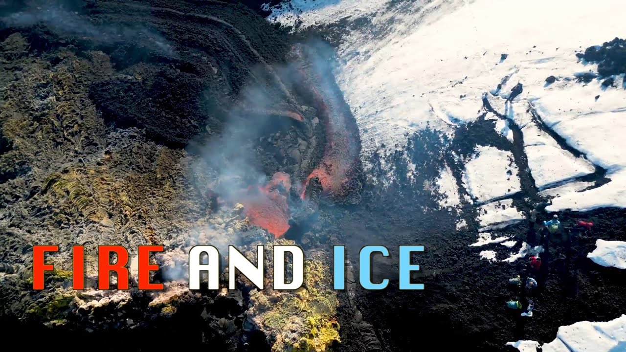 Fire and ice! Stunning images from Mount Etna as red hot lava flows ...