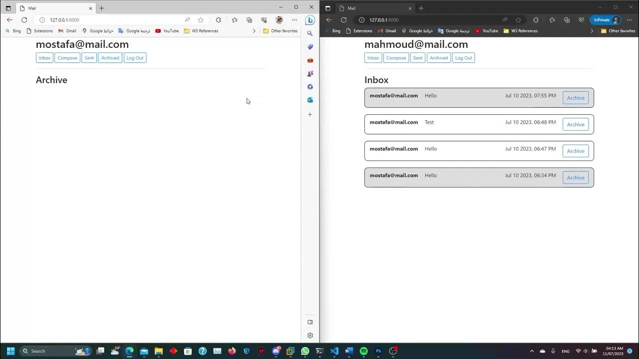 An E-mail system using Python/Django and JavaScript - YouTube