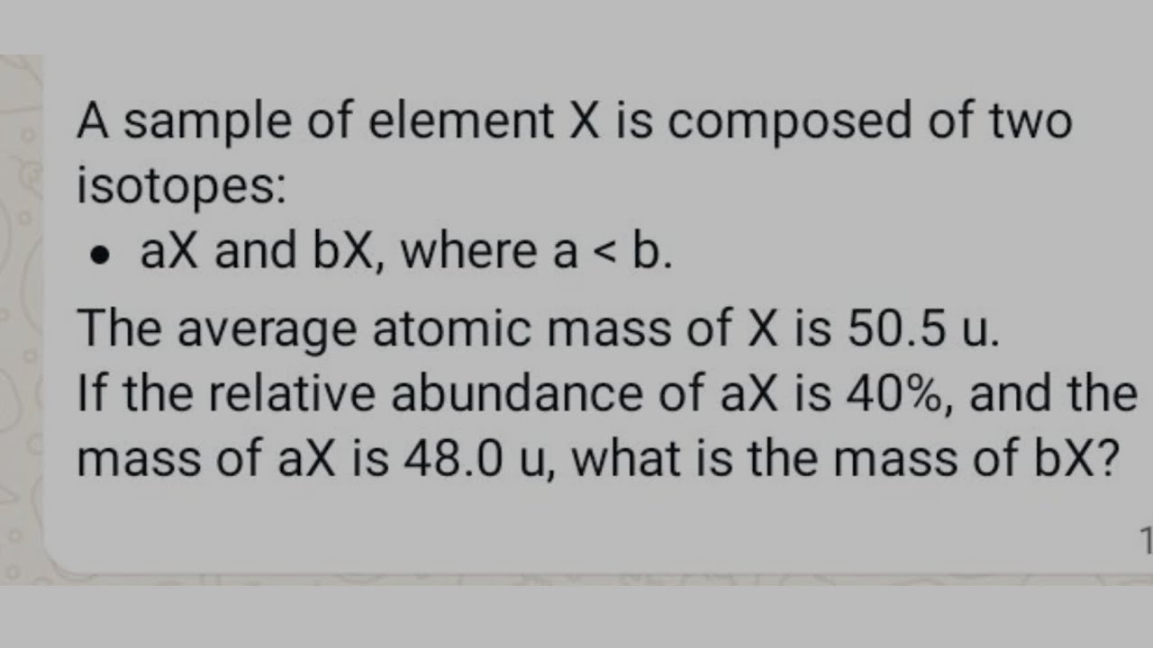 How to calculate atomic mass of an isotope - YouTube