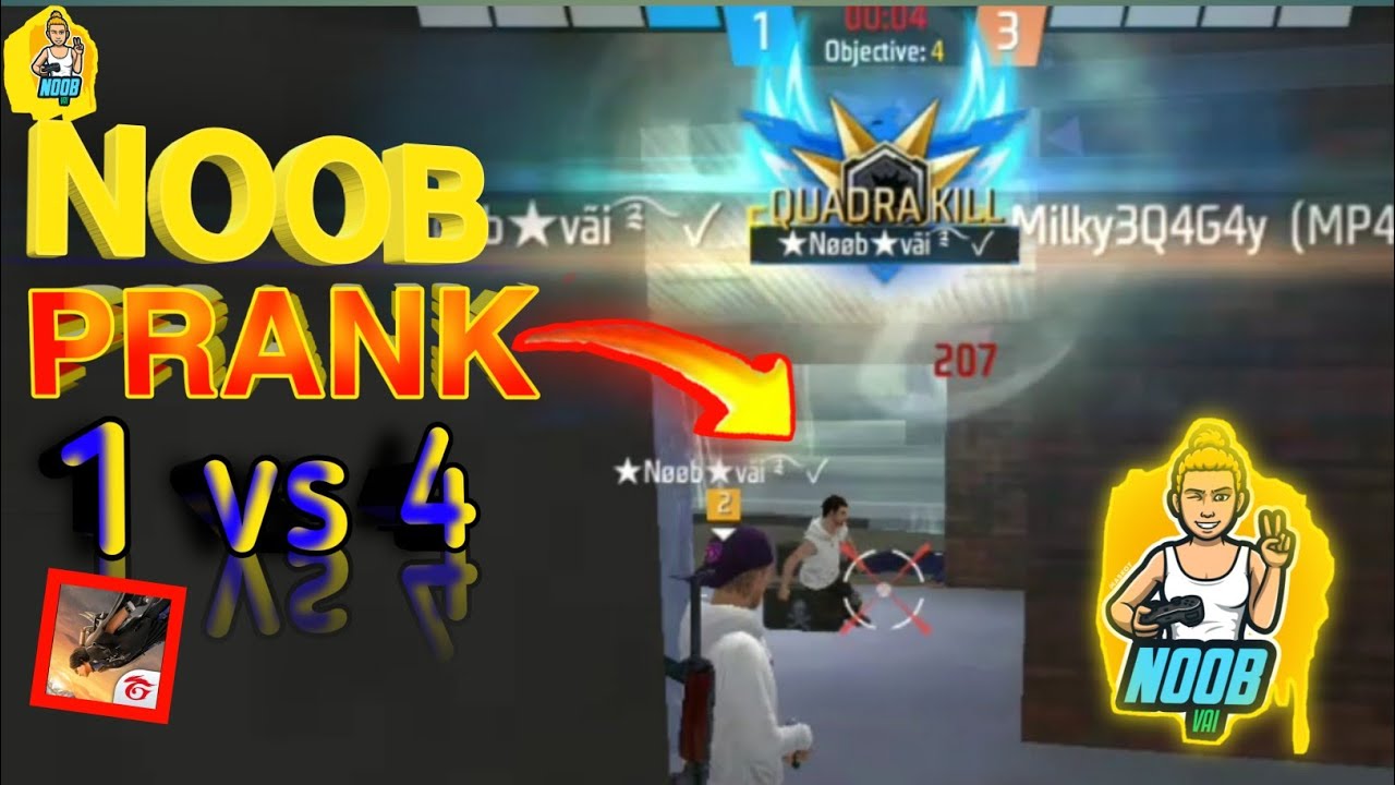 একাই পুরা স্কড খাইয়া দিলাম 😵 1vs 4 in class squad 😃 NOOB VAI OFFICIAL ...