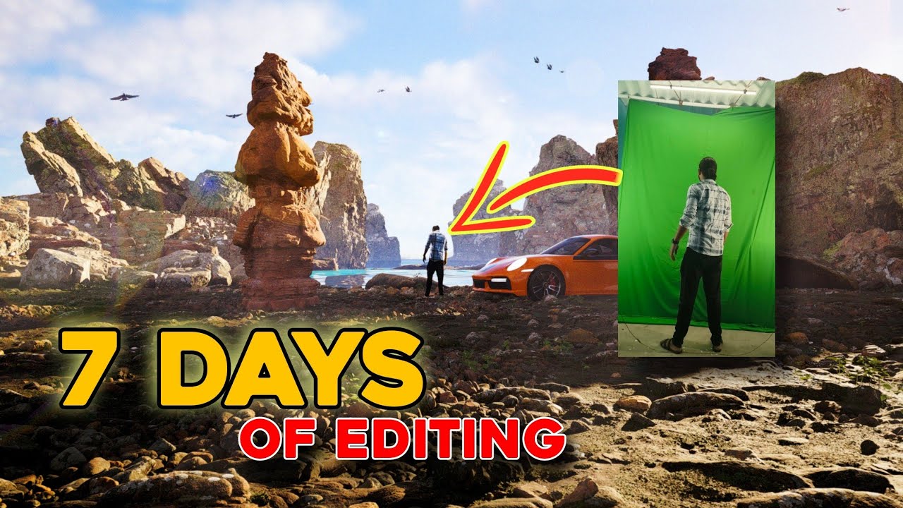 Creating a Cinematic VFX Sequence Man Standing on Rocky Ground with Car ...