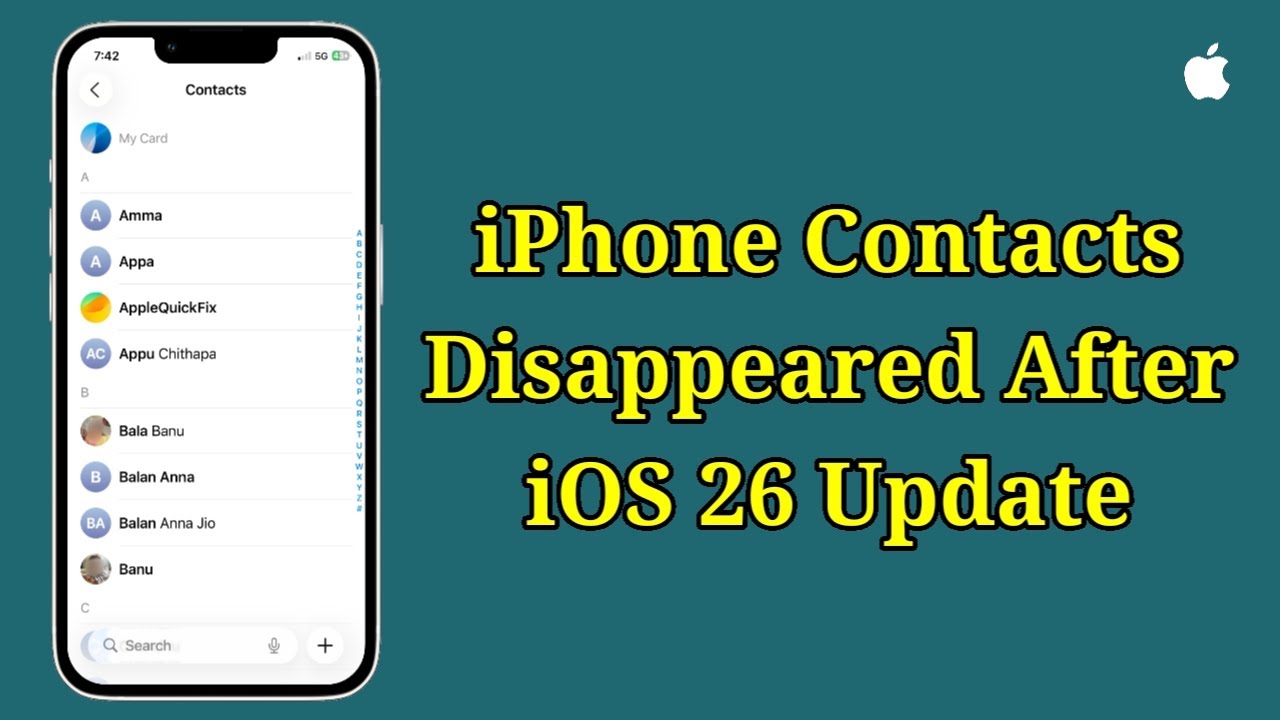 iOS 26 iPhone Contacts Disappeared/Missing? Here's the fix - YouTube