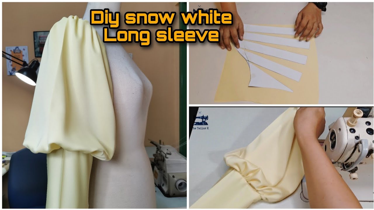 Cara Diy lengan panjang Snow white /the only trick to sew snow white ...