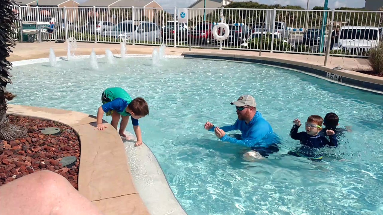 Jake jumping in pool to Uncle John - YouTube