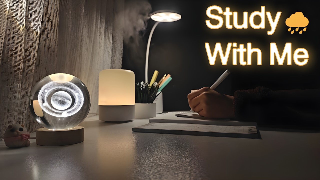 1 Hour Study Session with Rain 🌧 & Crackling Fire 🔥 | Cozy & Relaxing ...