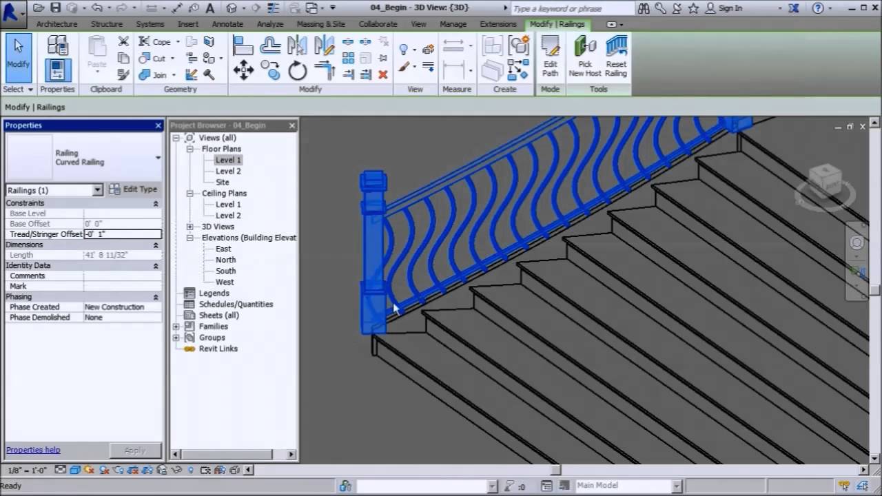 Working With Baluster Placement And Rail Structure By Revit YouTube Working With Baluster Placement And Rail Structure By Revit YouTube
