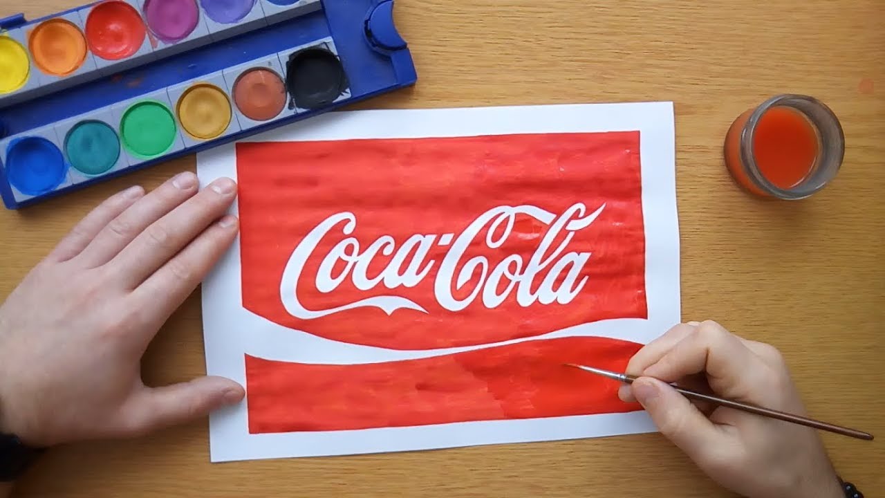 How to draw a Coca Cola logo [Coca ~ Cola] - YouTube