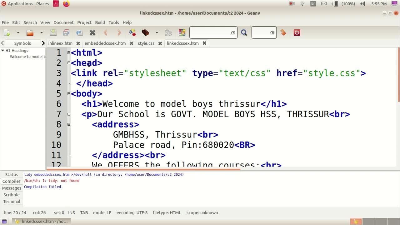 THIS IS AN EXAMPLE OF LINKED CSS IN HTML - YouTube