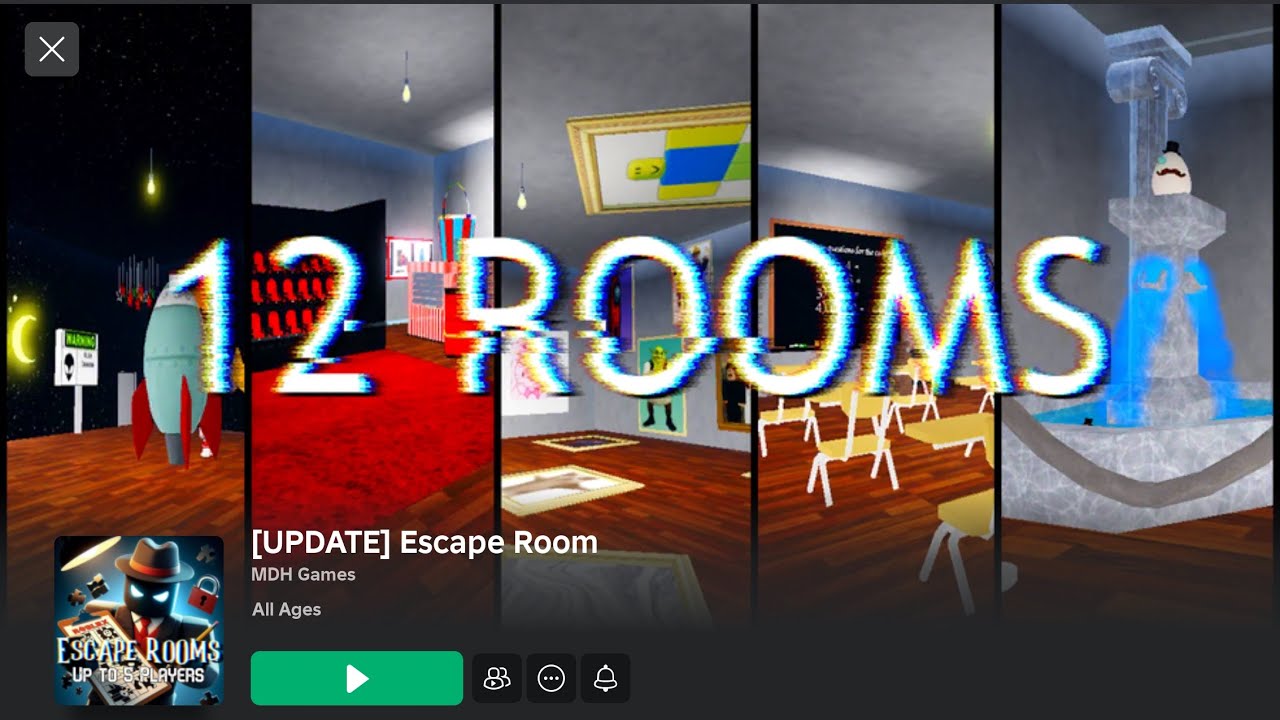 Update! Escape Rooms 🔢(12 room) Roblox game complete play through, all ...