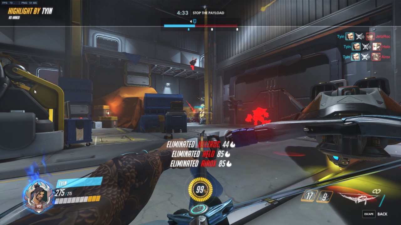 Overwatch Hanzo Scatter Arrow Triple Kill - YouTube
