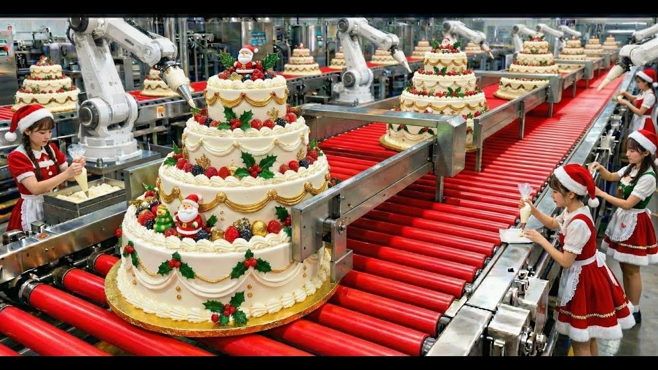 Inside a Christmas Cake Factory: How Holiday Cakes Are Made (Full ...