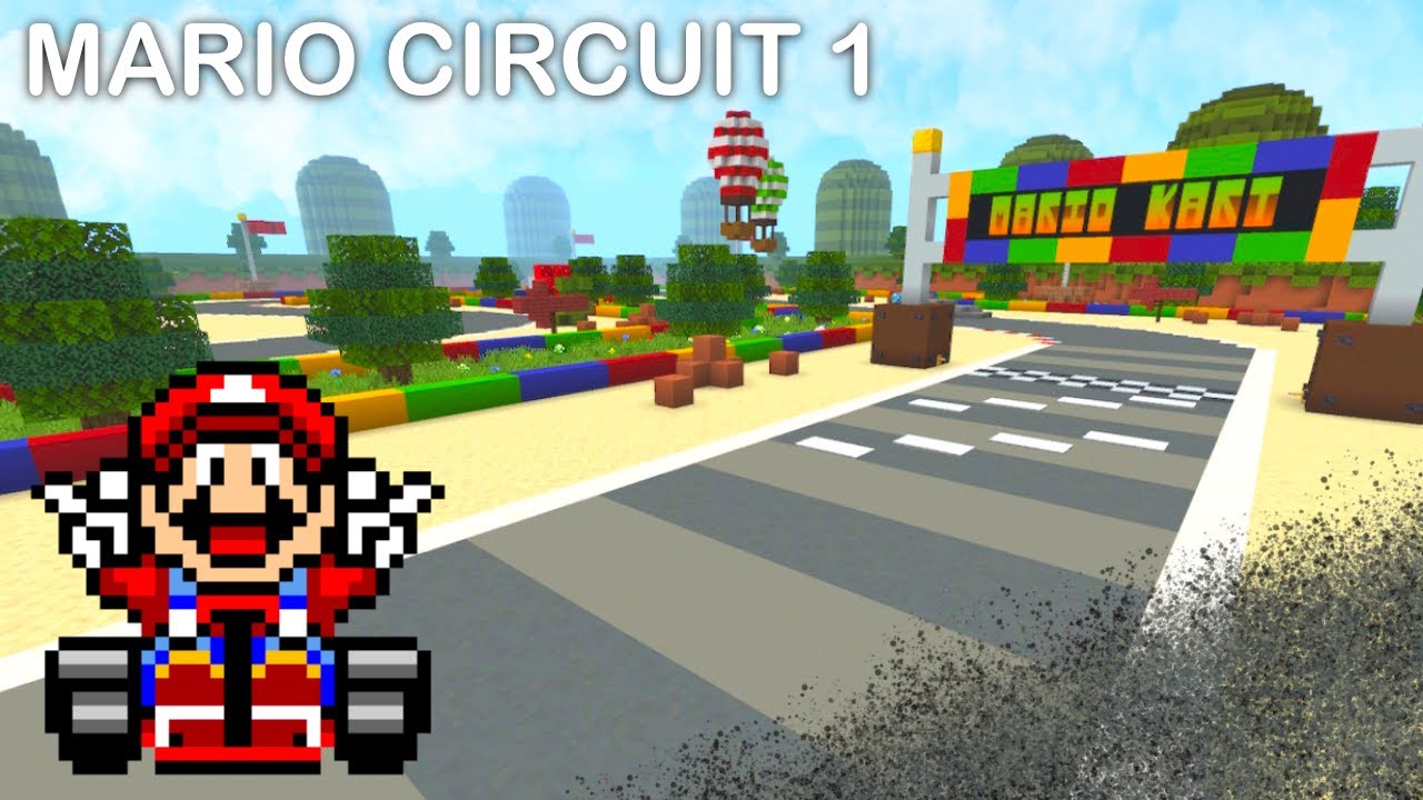 SNES Mario Circuit 1 - Mario Kart in Minecraft - YouTube