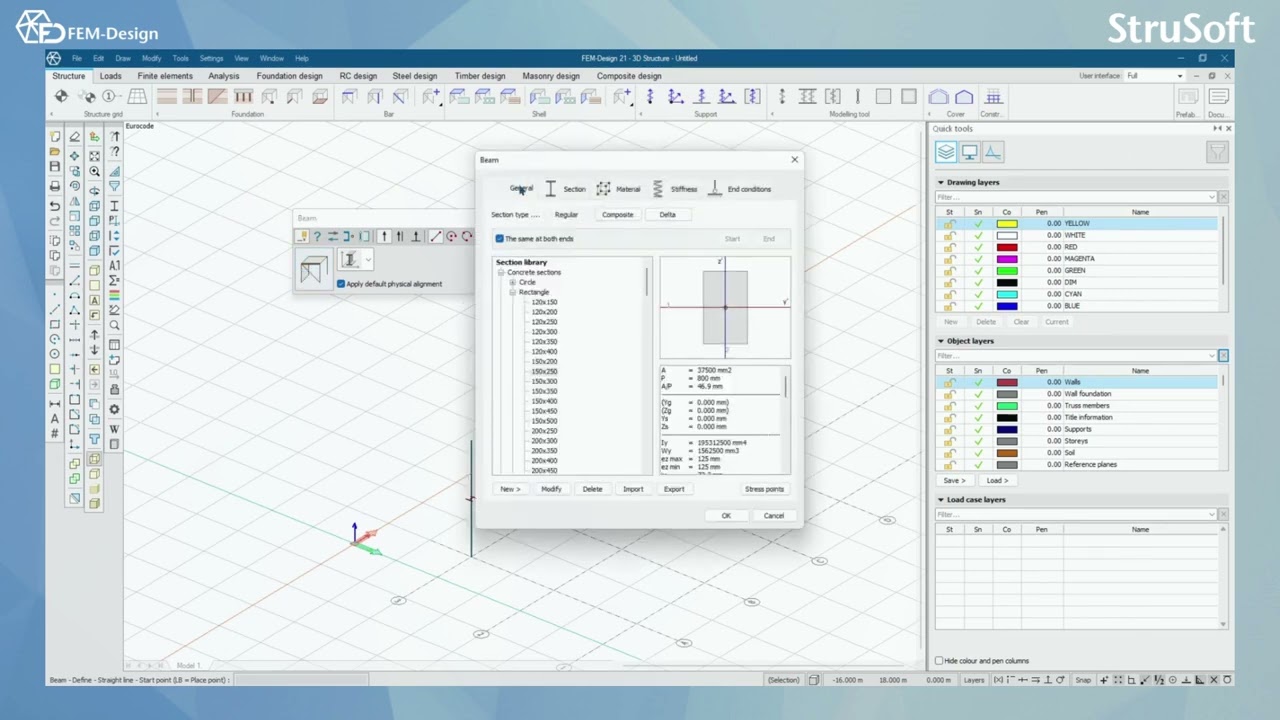 FEM Design User manual: 8.1 Bars in FEM Design - YouTube