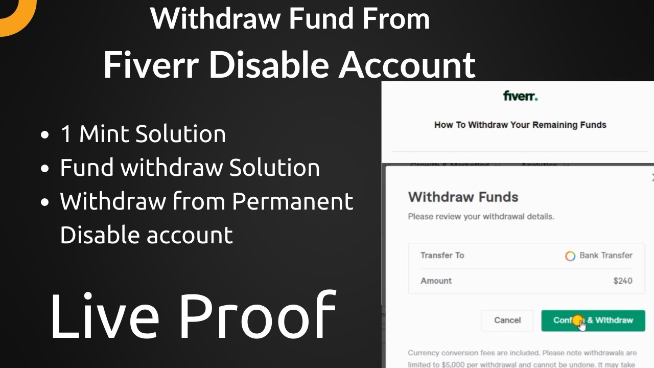How to withdraw funds from disabled Fiverr account or permanent fiverr ...