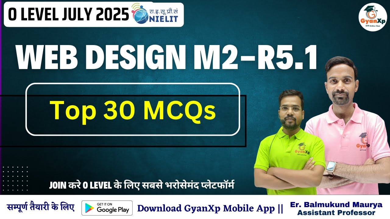 Day-1 || Top 30 MCQs || web publishing and browsing || M2-R5.1 ...