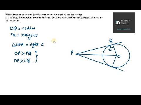 2. The length of tangent from an external point on a circle is always ...