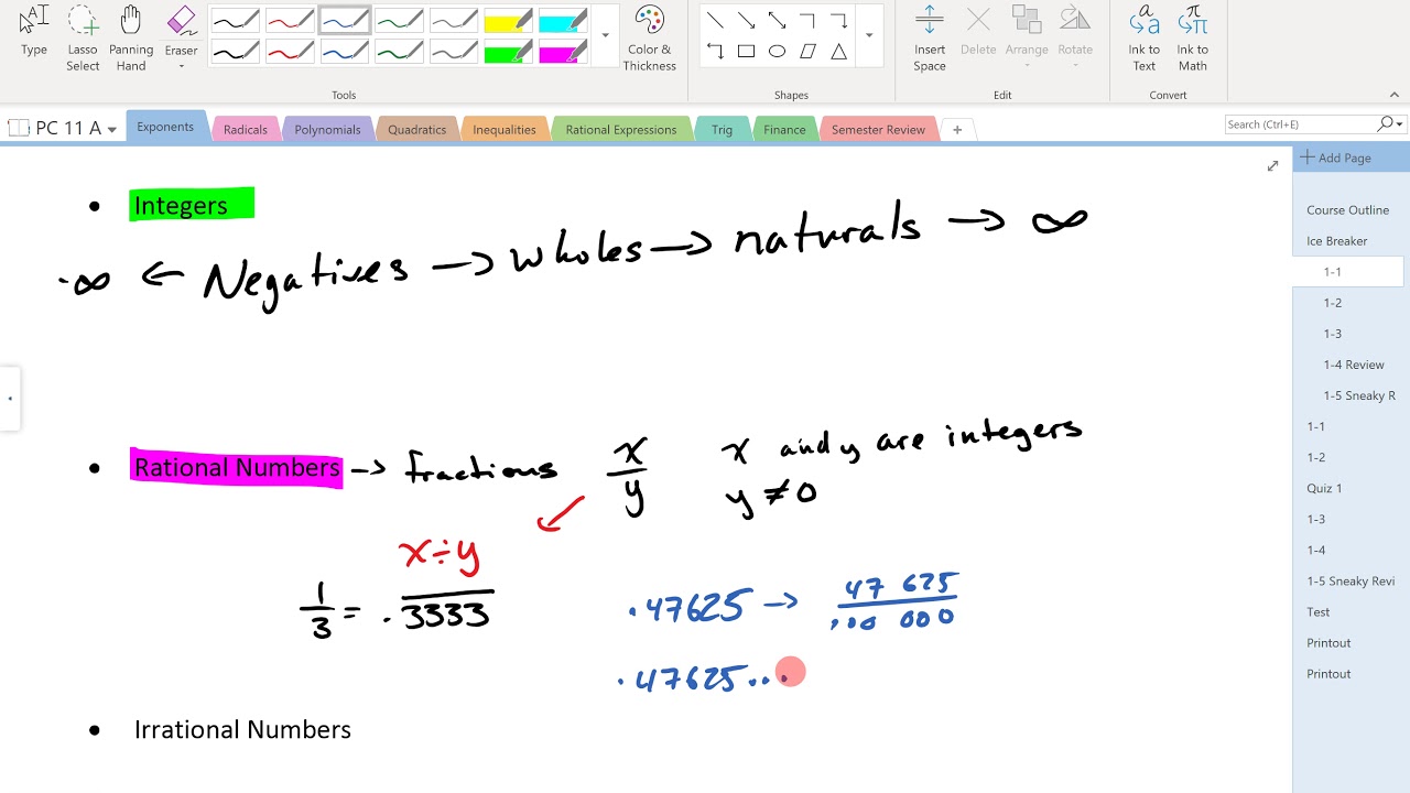 Feb 4 Block A Number System and Exponents 1 - YouTube