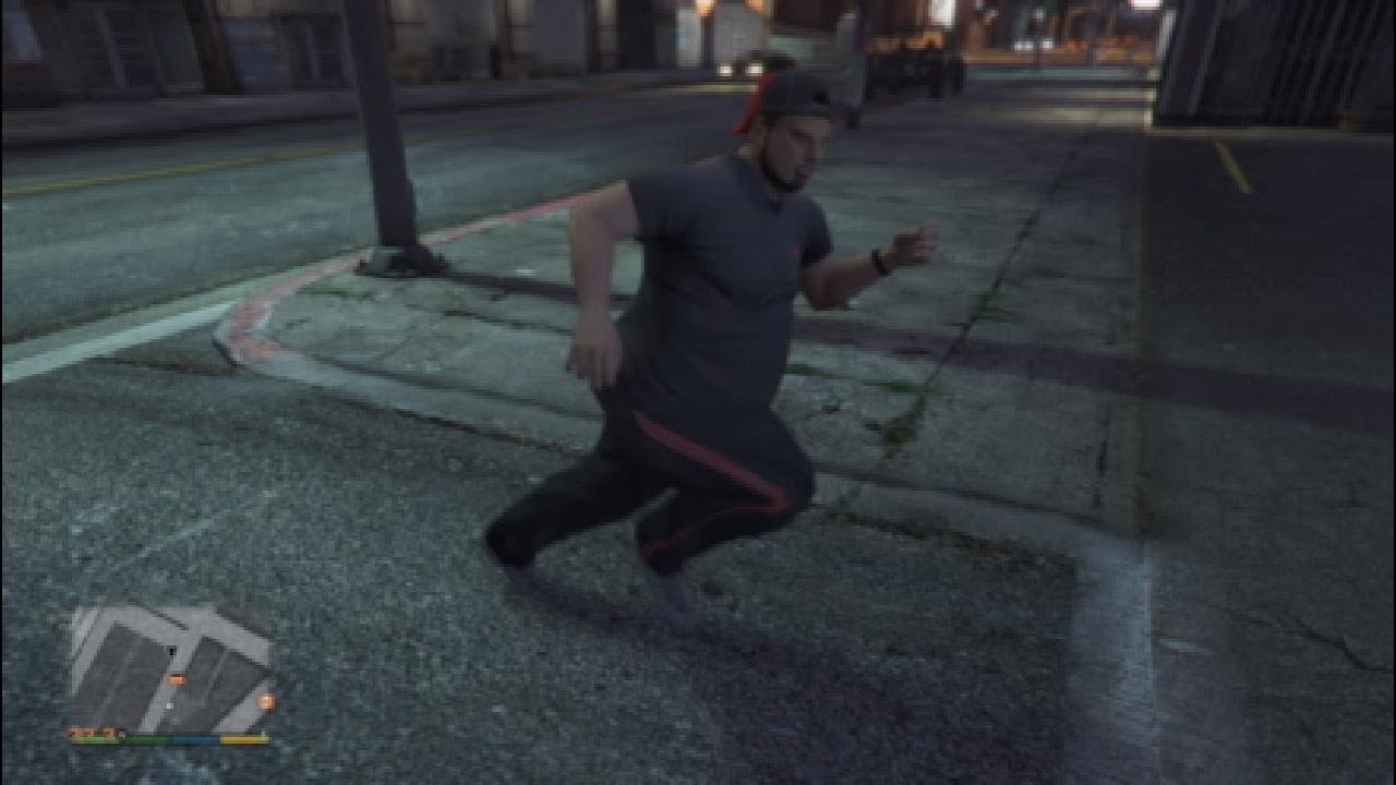 fat npc runs on the and walks on the spot gta v gameplay ps5 - YouTube