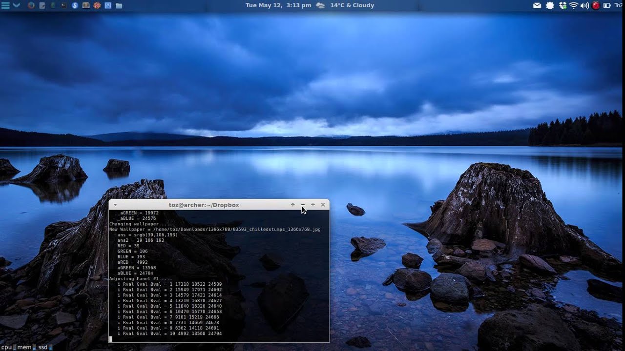 Xfce Wallpaper Changer / Panel Fader - YouTube