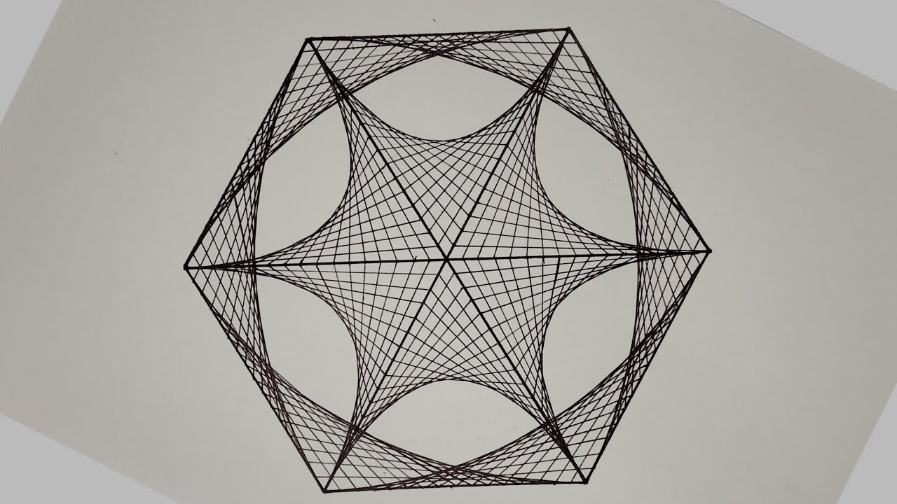 Geometric Hexagon Design Crossed by Straight Line |Geometric Star ...