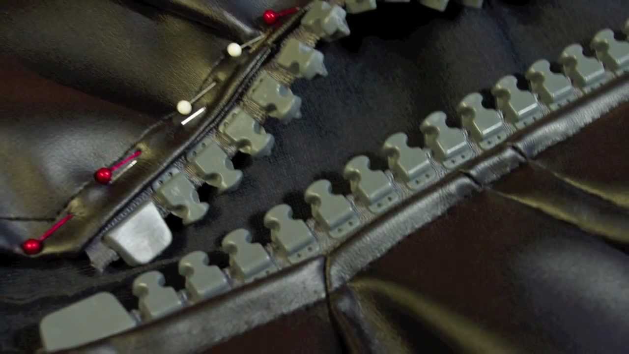sewing a giant zipper into an Organization XIII coat - YouTube