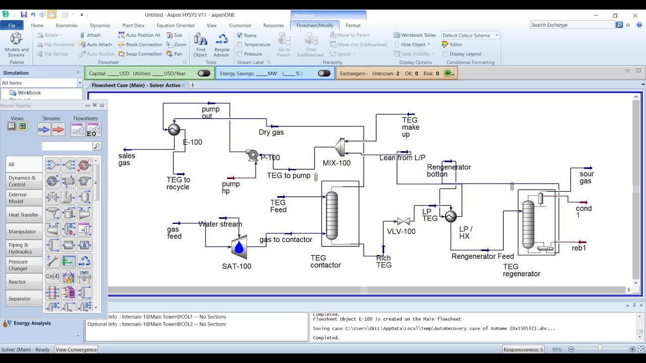 Remove water from natual gas by using methanol (Inhibiter ) - hysys ...