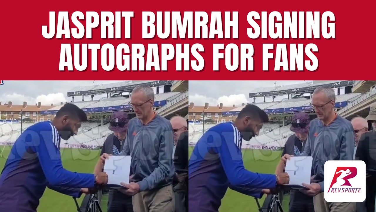 Bumrah signing autographs for fans - YouTube
