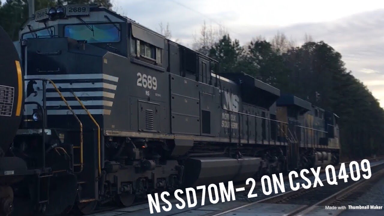 {HD} NS SD70M-2 foreign power on CSXT Q409 while railfanning Glen Allen,VA (1/6/18) - YouTube