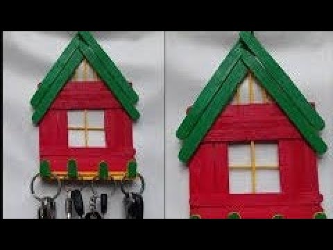 how to make key holder/ paper craft idea/Ice cream stick craft - YouTube