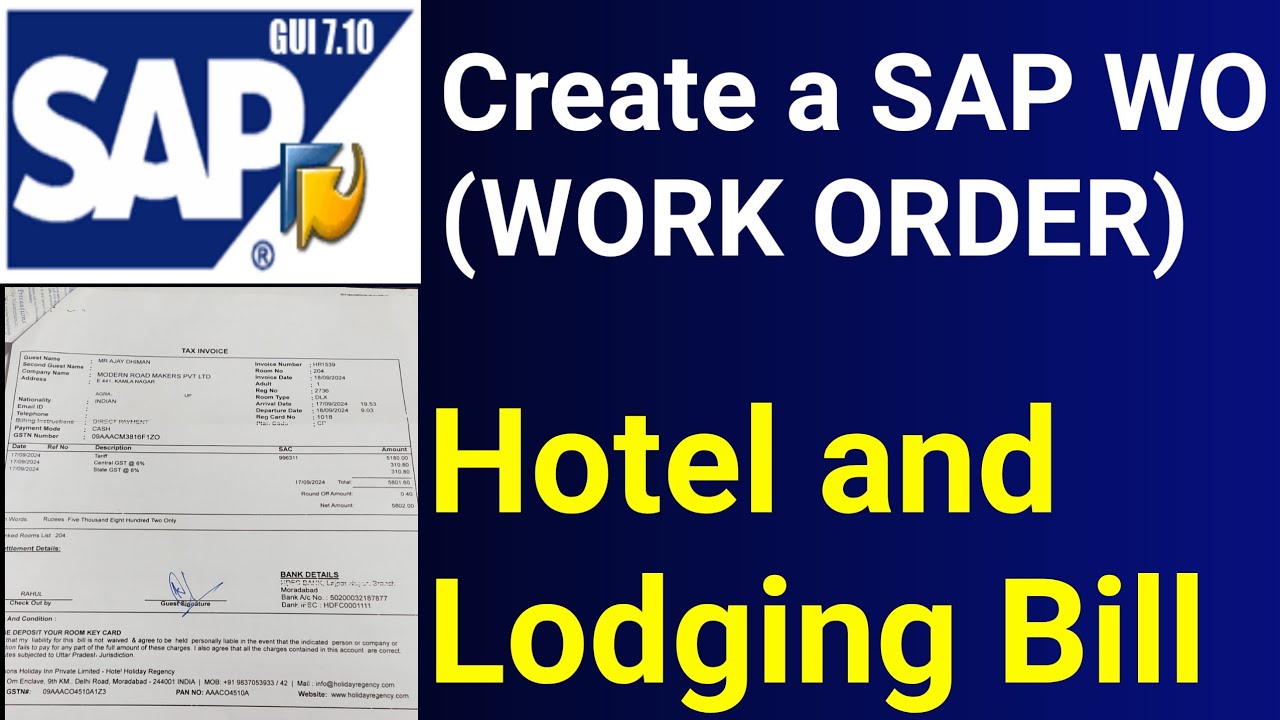 How to create Work order in SAP for a Hotel and lodging experience ...