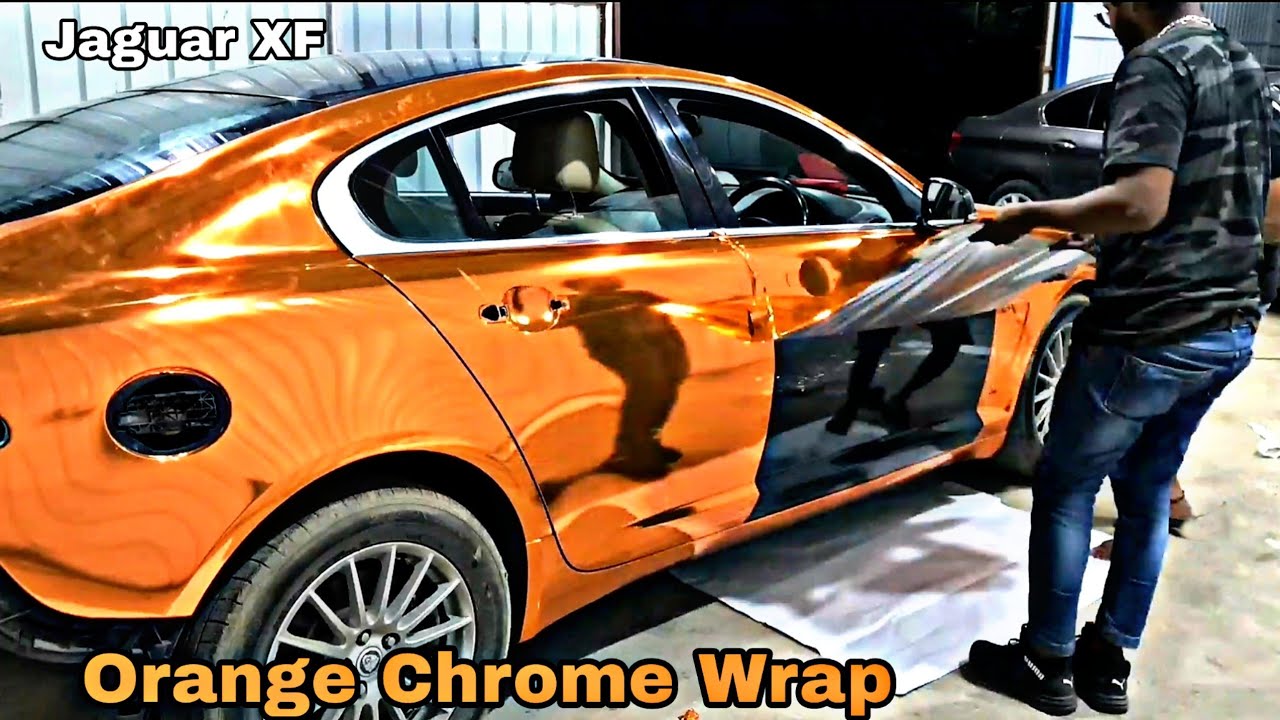 Jaguar XF orange chrome Vinyl Wrap | Car Wrapping | Mr Wrap Artist # ...