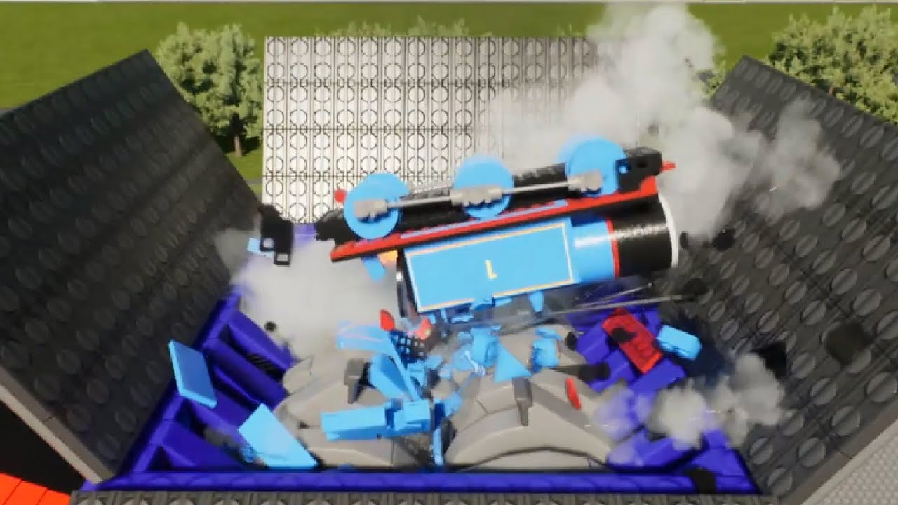 Train games - Lego train Thomas and friends crashes on Brick Rigs - YouTube